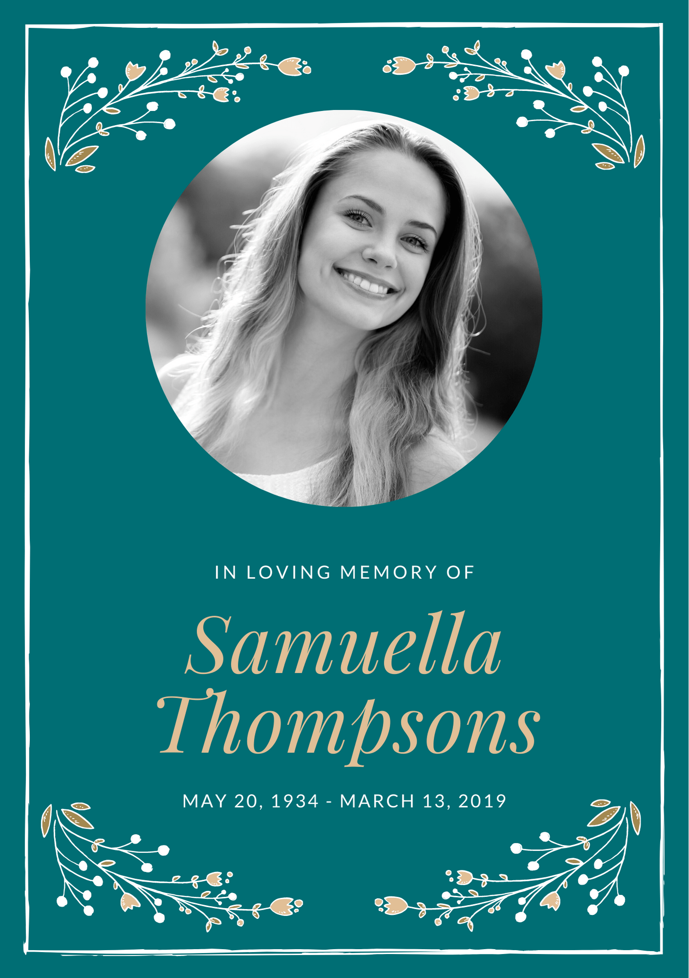 3. Flowers Green Background - In Memory Of Life Funerals